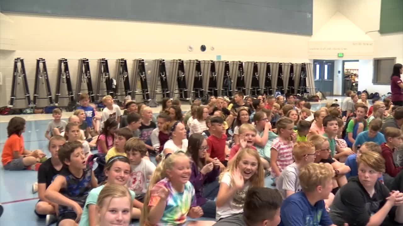 Teacher becomes human sundae - YouTube