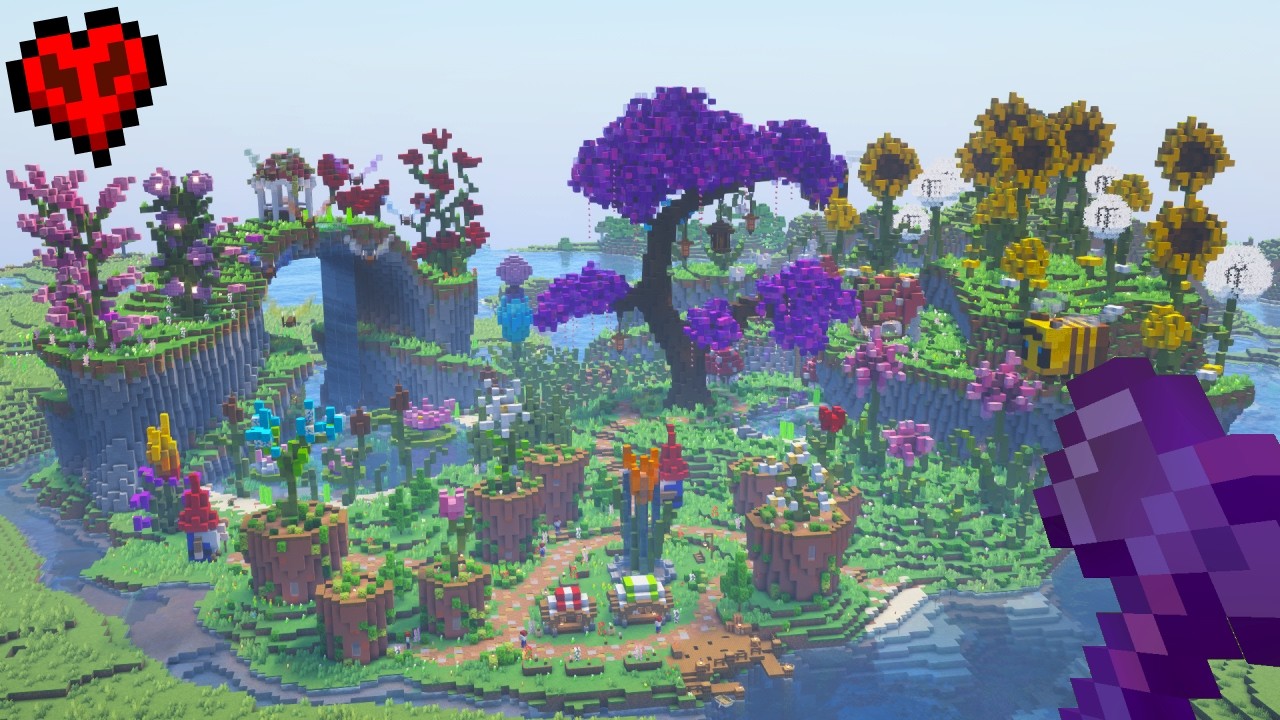 I Transformed the FLOWER FOREST in Minecraft Hardcore! - YouTube