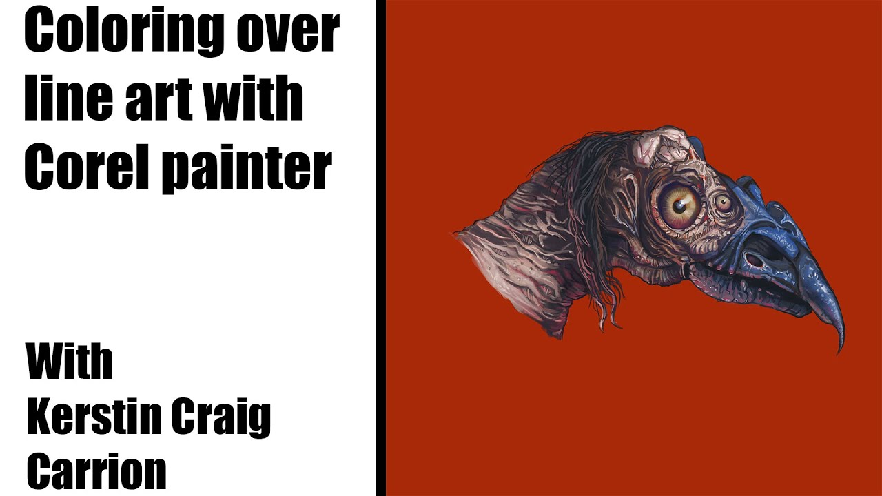 Coloring over line art with Corel painter - YouTube