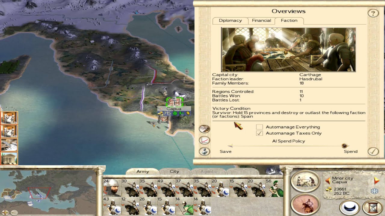 [1080p] Rome: Total War Carthage Campaign #005 -Siege of Capua- - YouTube