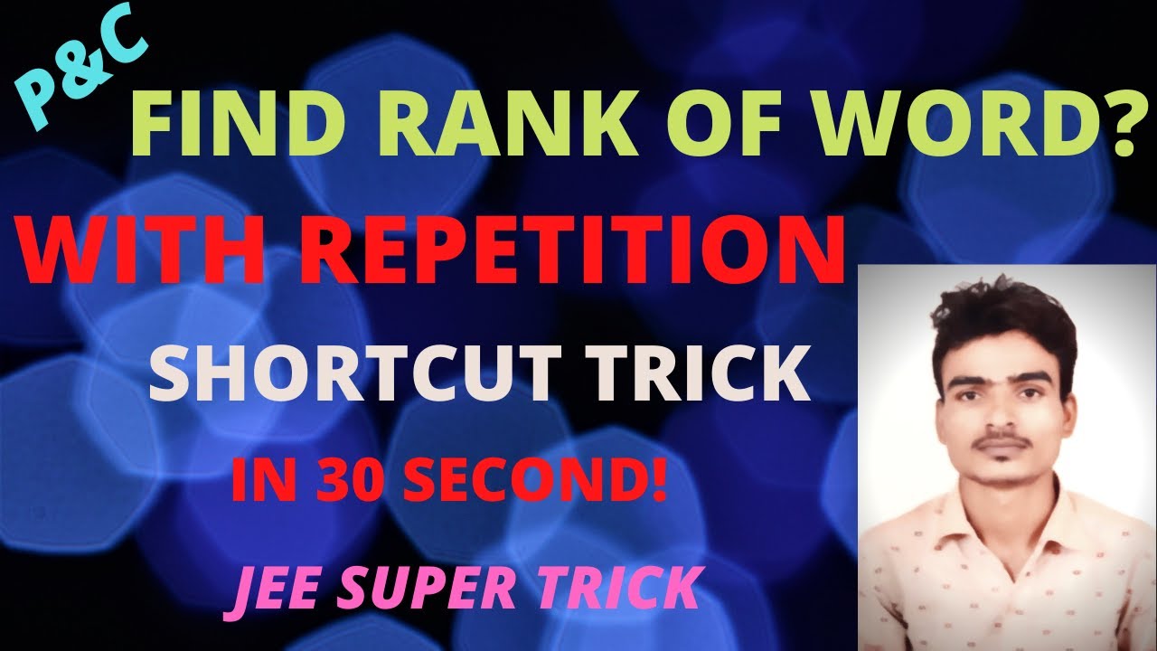 How to find [rank of word ] when repetition of digit is allowed - YouTube