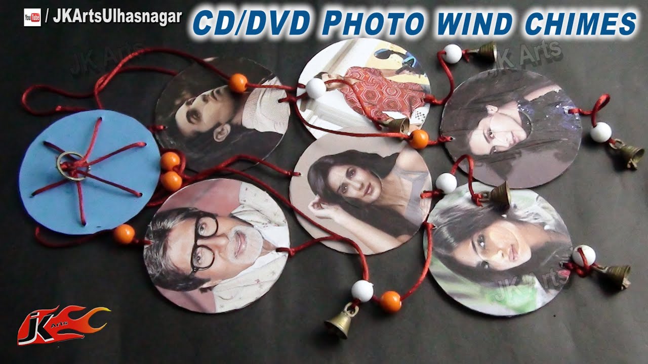 DIY Photo Wind Chime using Waste DVD | How to make | JK Arts 709 - YouTube