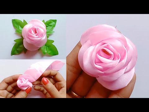 DIY: Handmade Diy Ribbon Rose Flowers | Ribbon Rose Flower Craft Ideas ...