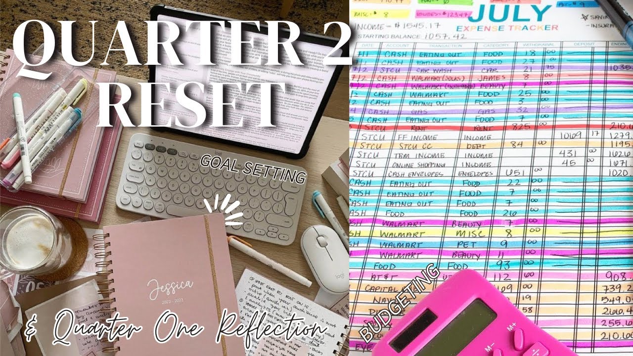 QUARTER TWO RESET | Quarter one reflection, goal settings, budgeting ...