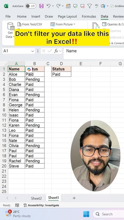 Don't Filter data in Excel Like this‼️Instead Use Amazing Trick #excel #exceltips #shorts - YouTube