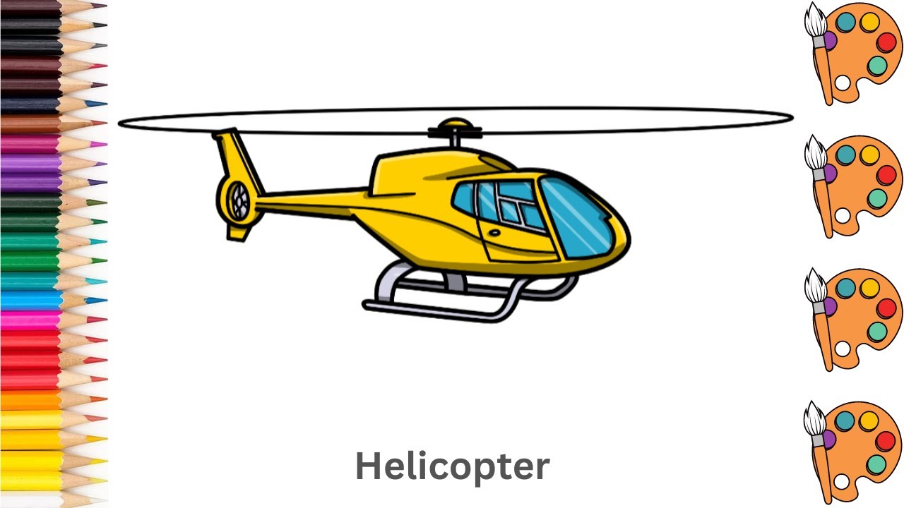 Helicopter - Sketch Art and Paint | Step by step tutorial | Pencil to ...