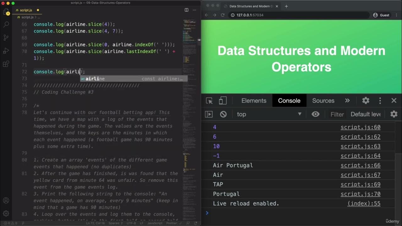 Data Structures, Operators, Strings Part-4 | Section - 9 | JavaScript Course | Jonas Schmedtmann ...
