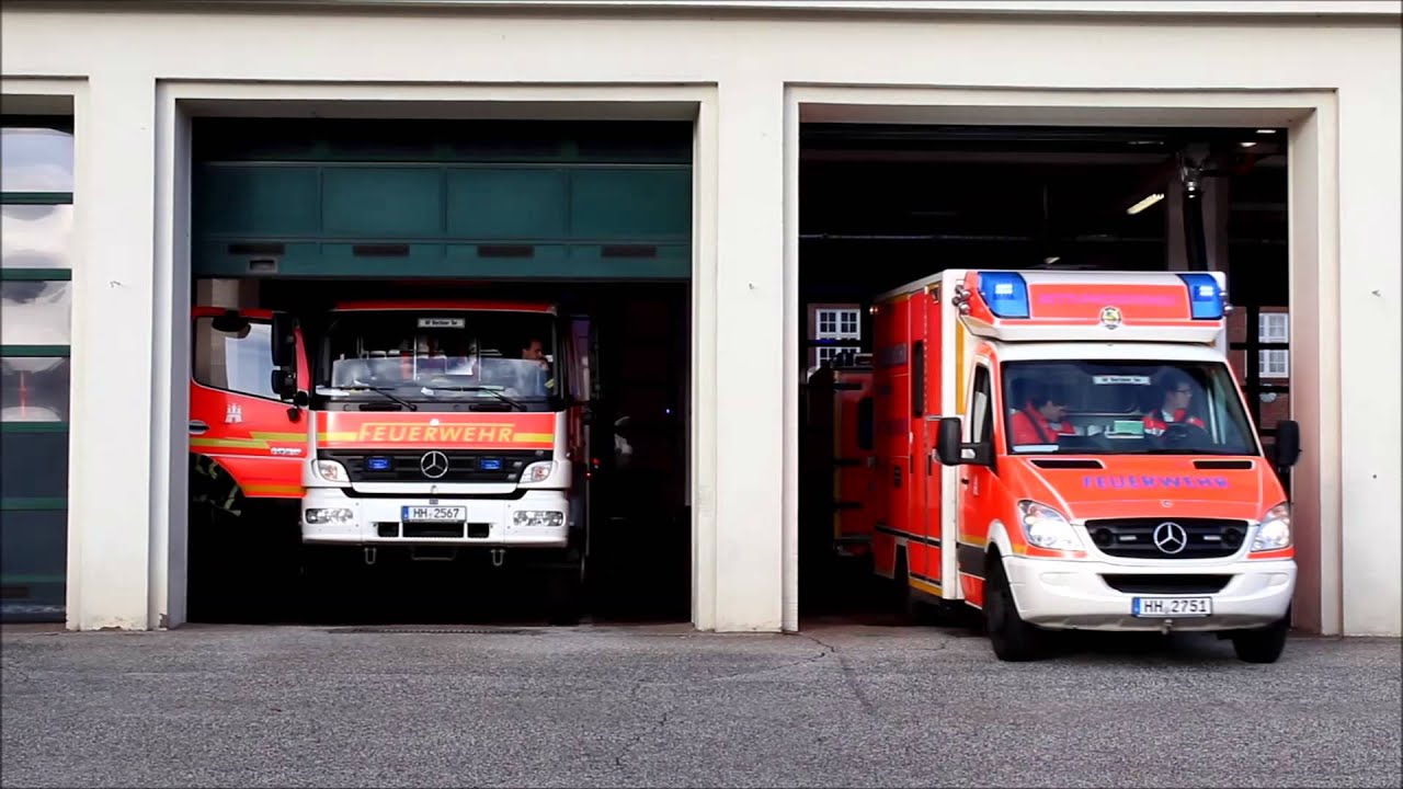 22 HLF 2 und RTW 22 C FuRW Berliner Tor Feuerwehr Hamburg - YouTube
