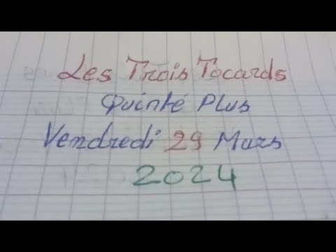 Les trois Tocards Quinté plus vendredi 29 mars 2024 - YouTube