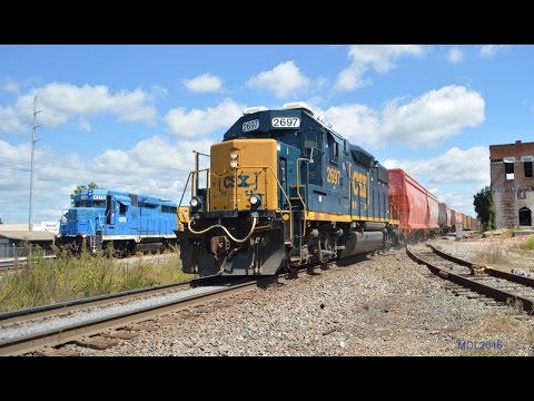 HD: CSX 2697 leads CSX A730-22 in Cordele, GA - YouTube