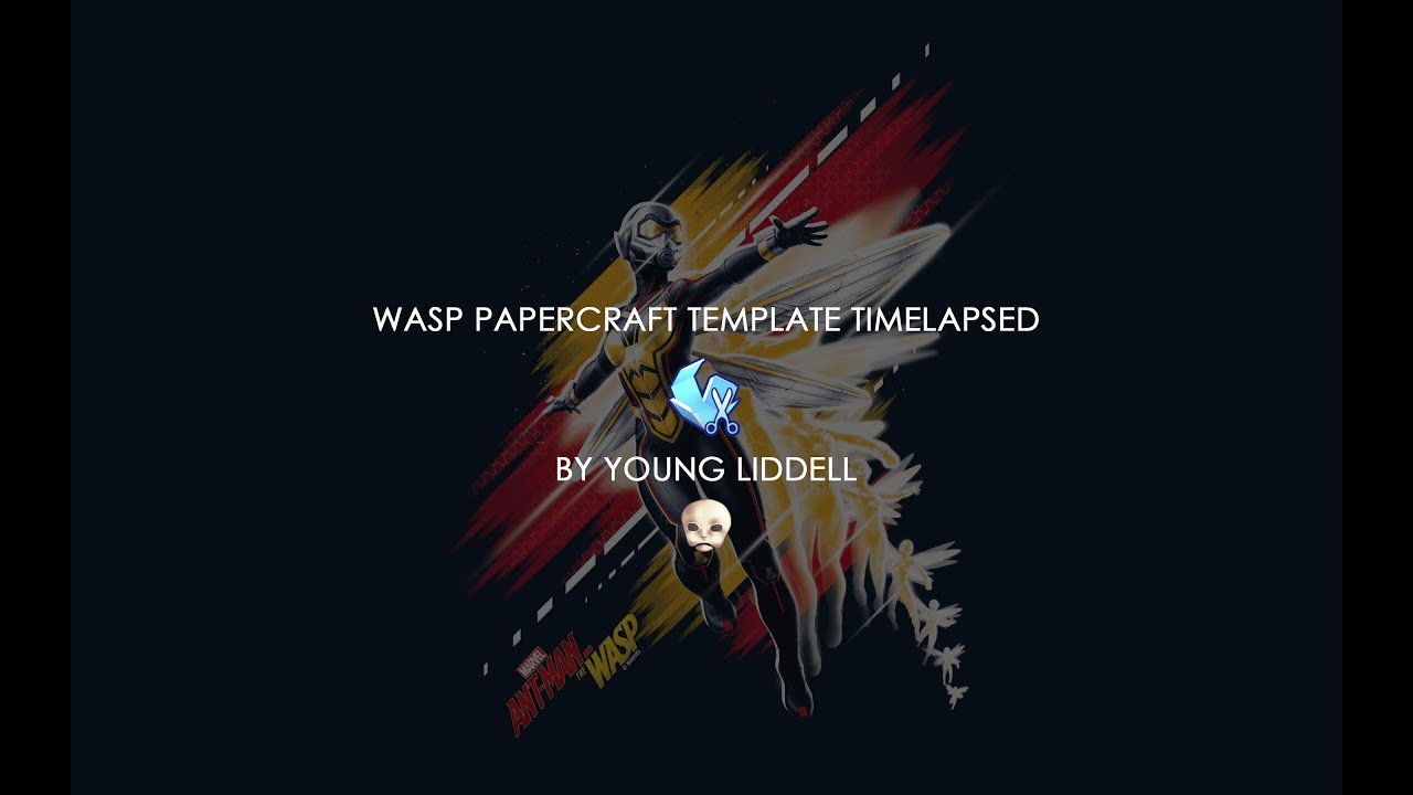Marvel Wasp papercraft template timelapsed | Pepakura designer 4 - YouTube