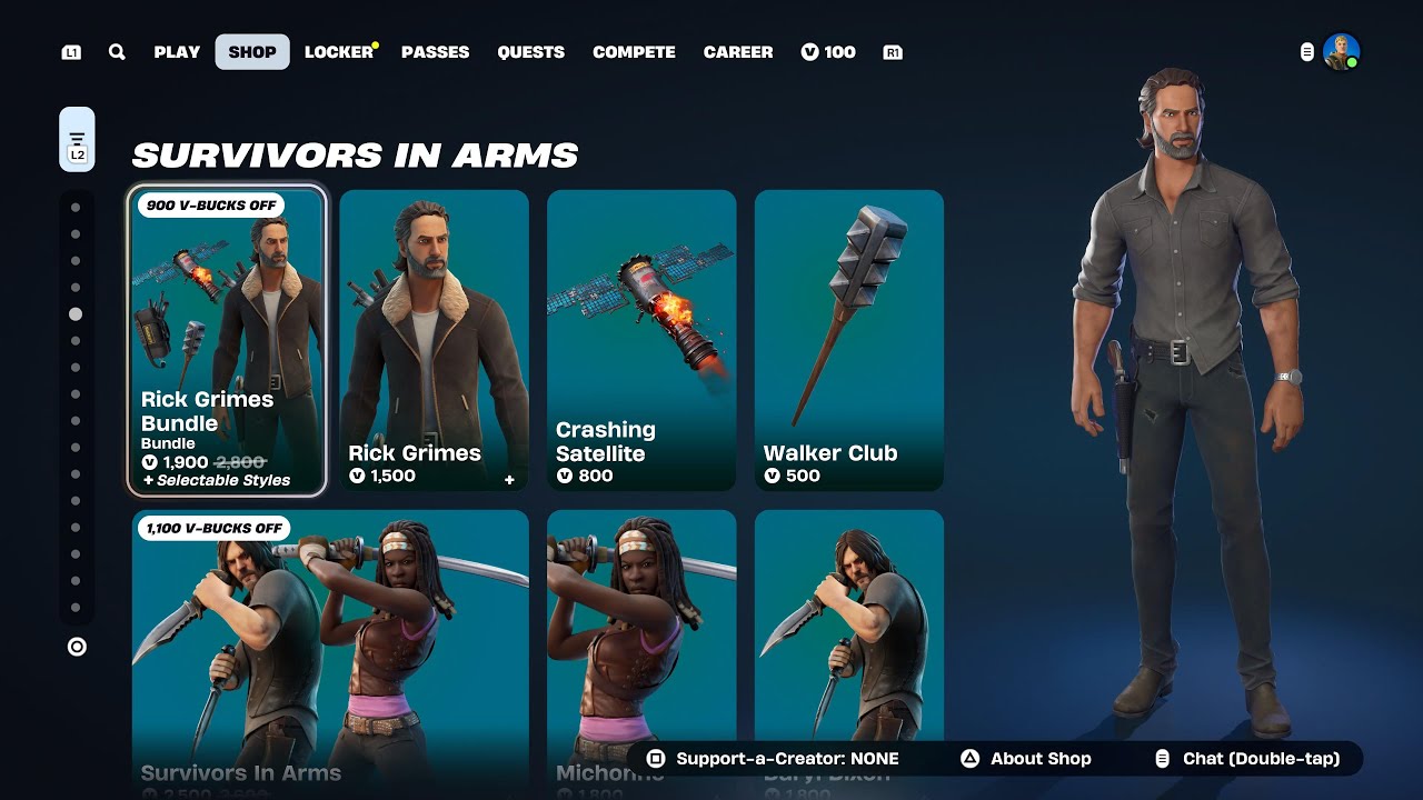 The Walking Dead FORTNITE - Rick Grimes, Michonne and Daryl Dixon - YouTube
