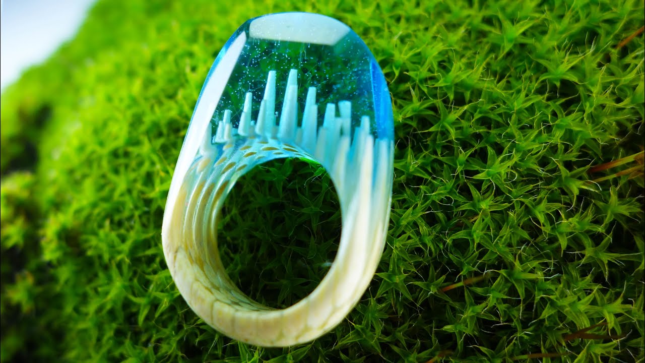 DIY | Let's make a beautiful ring out of toothpicks easily! Resin Art ...