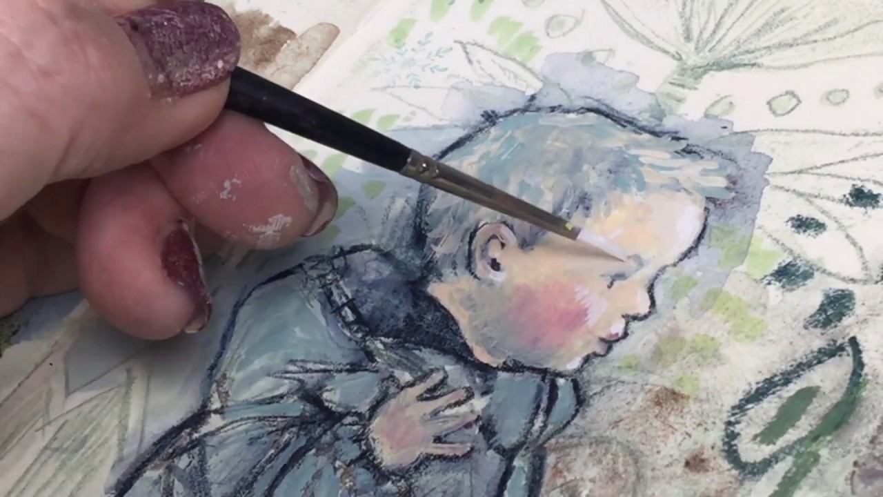 Drawing With Inktense On Mixed Media - YouTube