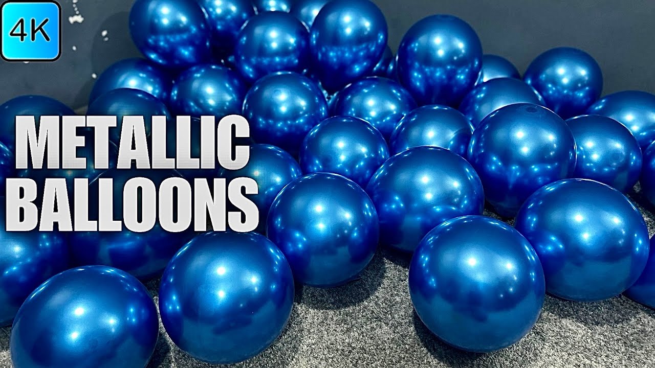 70 Metallic Blue Balloons Popping Challenge! (AJ's Elbow Epicness ...