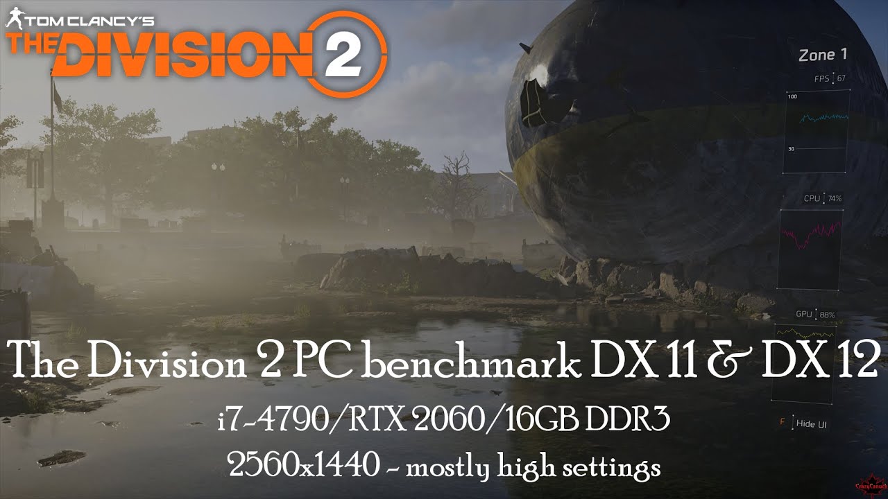 The Division 2 PC Benchmarks - DX11/12 - 2560x1440 - i7-4790, RTX 2060 ...