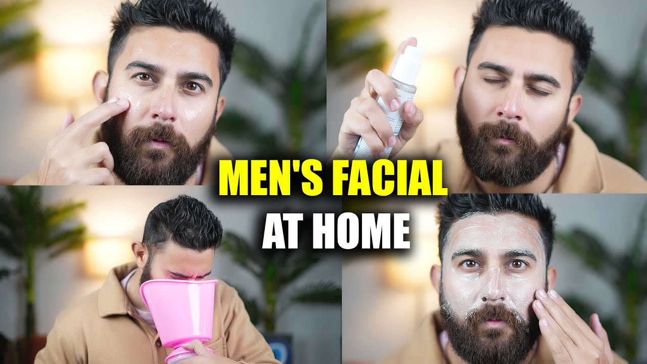 Men's Facial at Home | Get Healthy & Glowing Skin | Face Cleanup Step ...