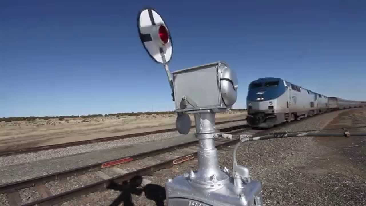 Amtrak passing Delhi, Colorado Wigwag on 08 March2014 - YouTube
