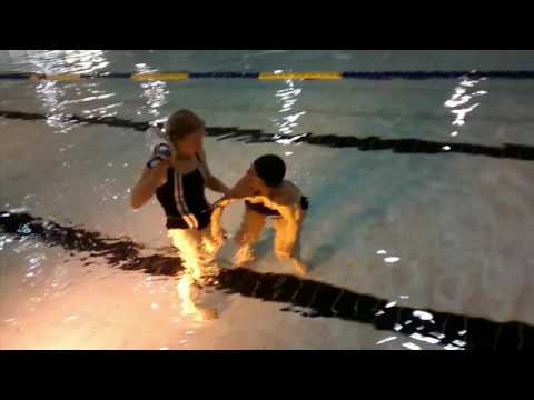 My 86 year old mother swimming wearing oxygen at Kelowna pool