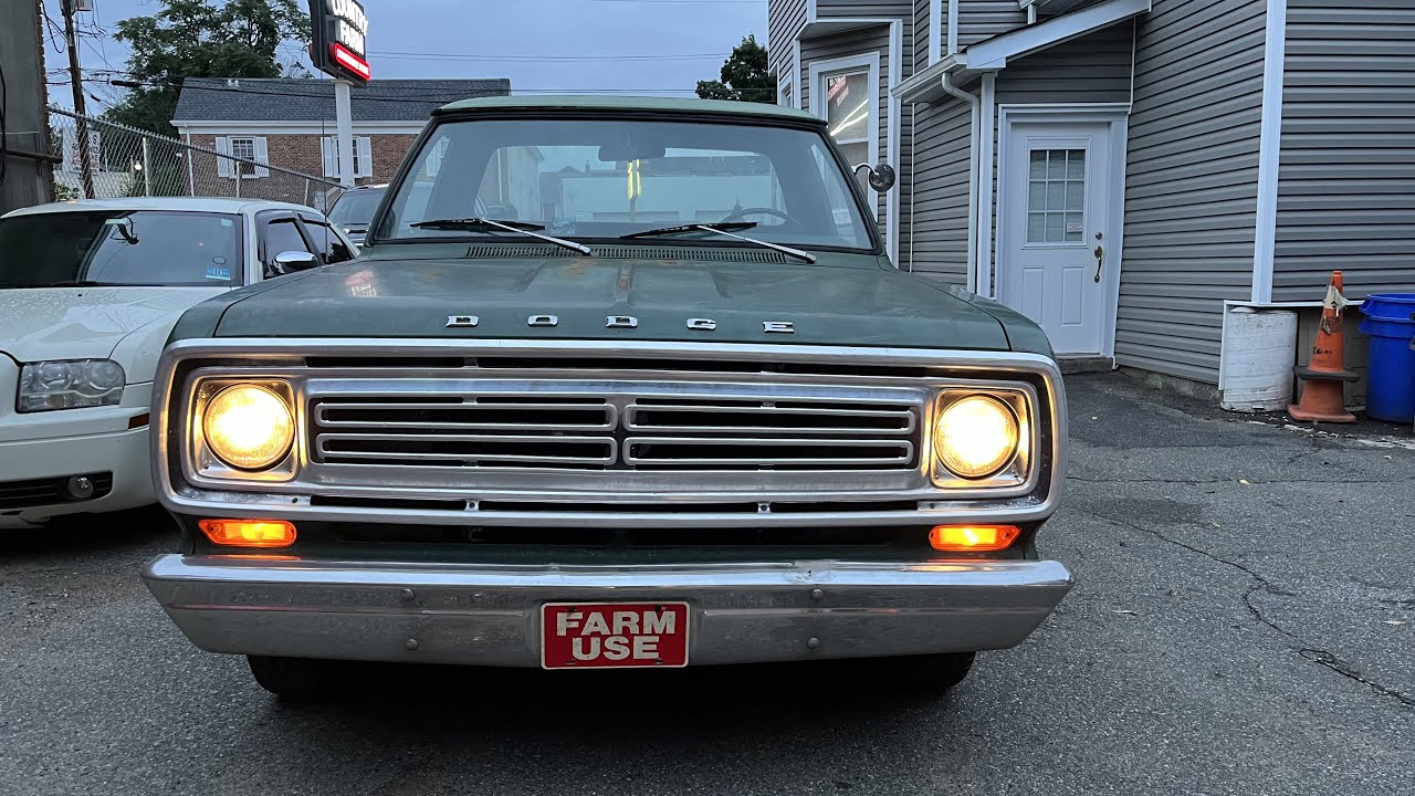73 DODGE TRUCK FIRST START!! - YouTube