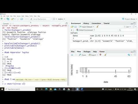Fungsi Operator Dan Matrix Pada Bahasa R - YouTube