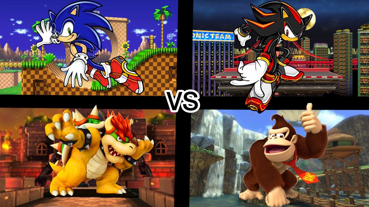 Wii Sports Boxing (Dodging) [Sonic VS Shadow VS Bowser VS DK] - YouTube