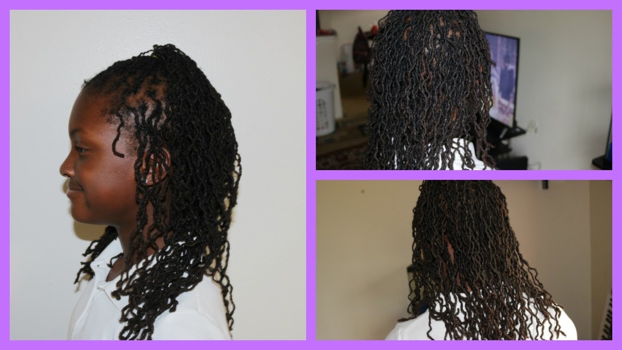 BACK TO SCHOOL HAIRSTYLE /MICRO LOCS BRAIDOUT - YouTube