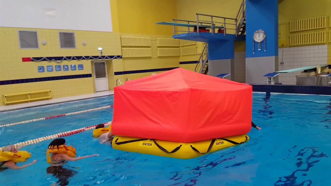 Cabin Crew Training, Raft (Safety First Training, Lithuania) - YouTube