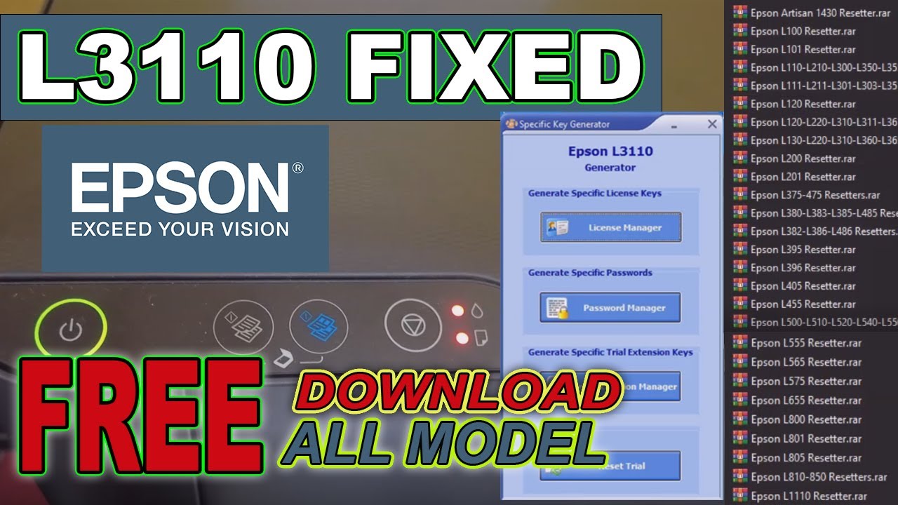 HOW TO FIX EPSON L3110 l BLINKING RED LIGHT l HOW TO RESET EPSON ...