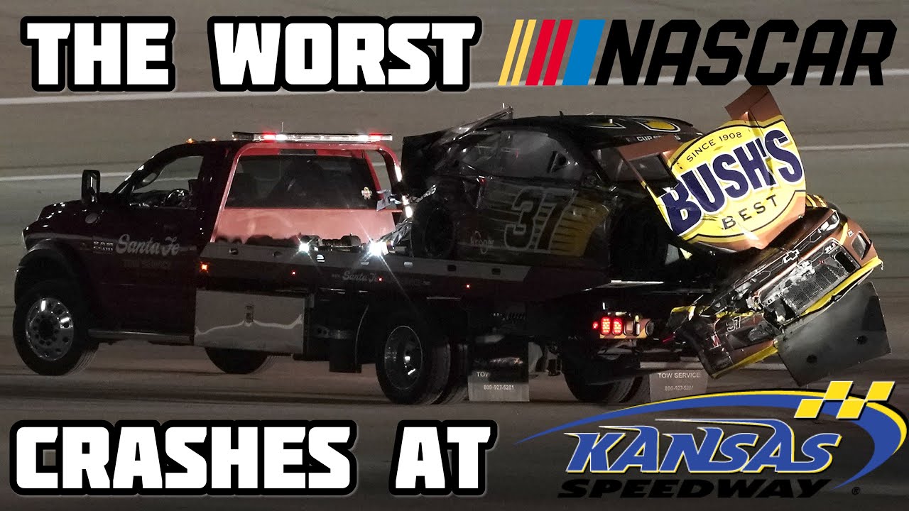 The Worst NASCAR Crashes at Kansas Speedway - YouTube