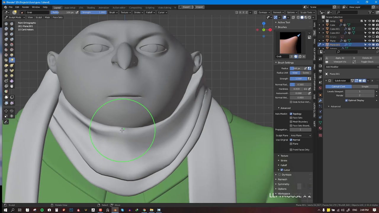 04 Clothe speed modelling (Gru from despicable me) - YouTube