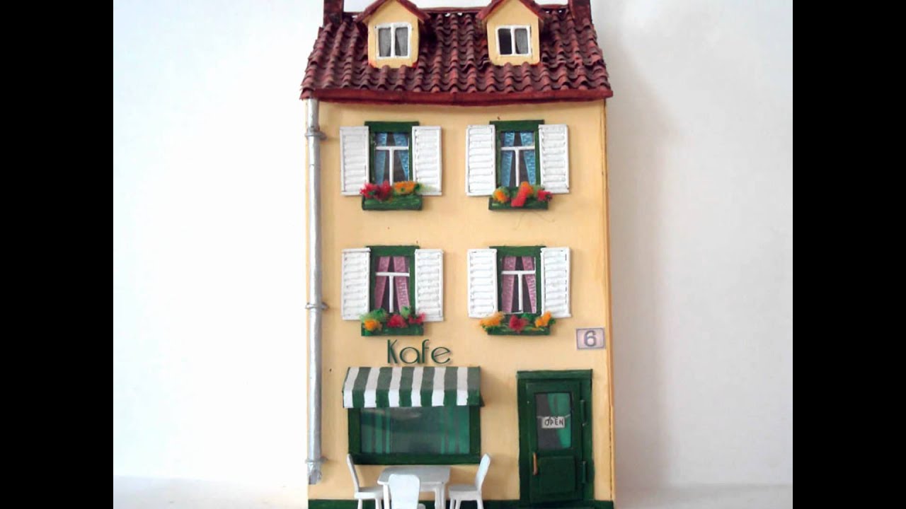 Paper model.House cafe. - YouTube