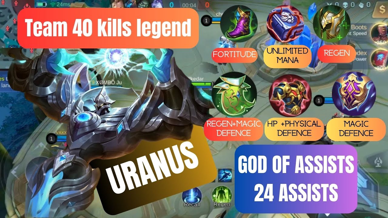 mobile legends URANUS comeback gameplay tutorial best build #mlbb # ...