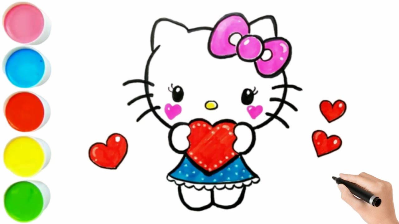 How To Draw Hello Kitty, Sanrio - YouTube