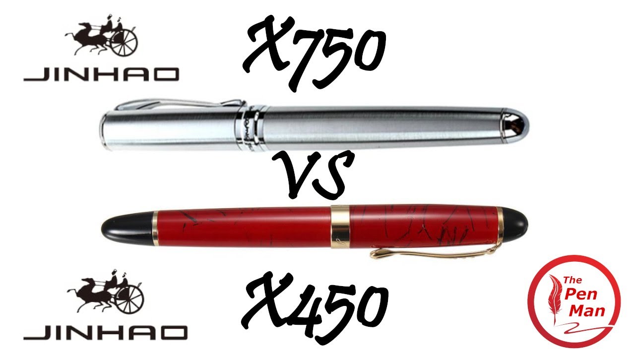 Battle of the Budget Pens: Jinhao X750 vs X450 Fountain Pens - YouTube