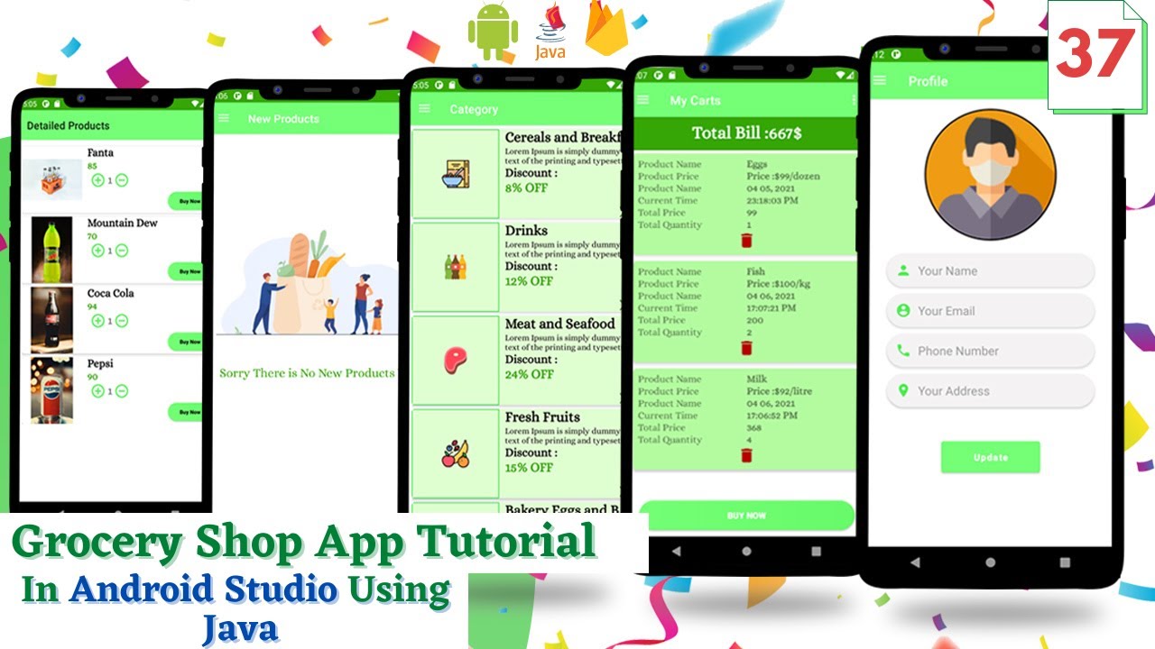 How To Upload Image Into Firebase In Android Studio | Profile UI Design ...