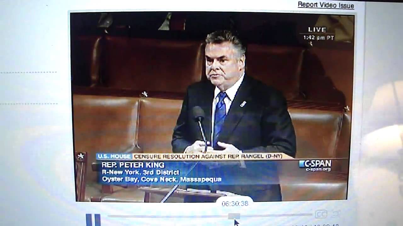 12.02.10 - Republican Rep. Peter King Defends Rangel - YouTube