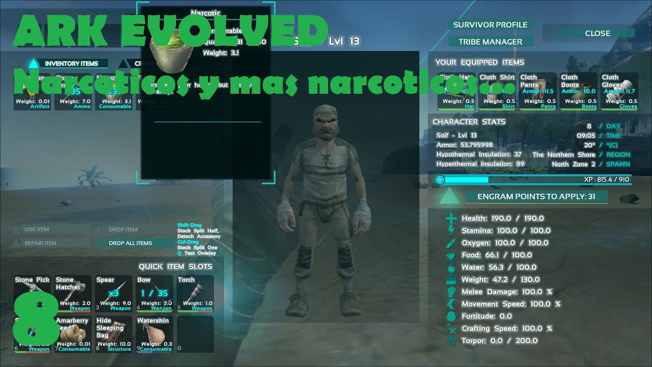 ARK SURVIVAL EVOLVED PC ESPAÑOL - Capitulo 8 - Narcoticos y mas ...