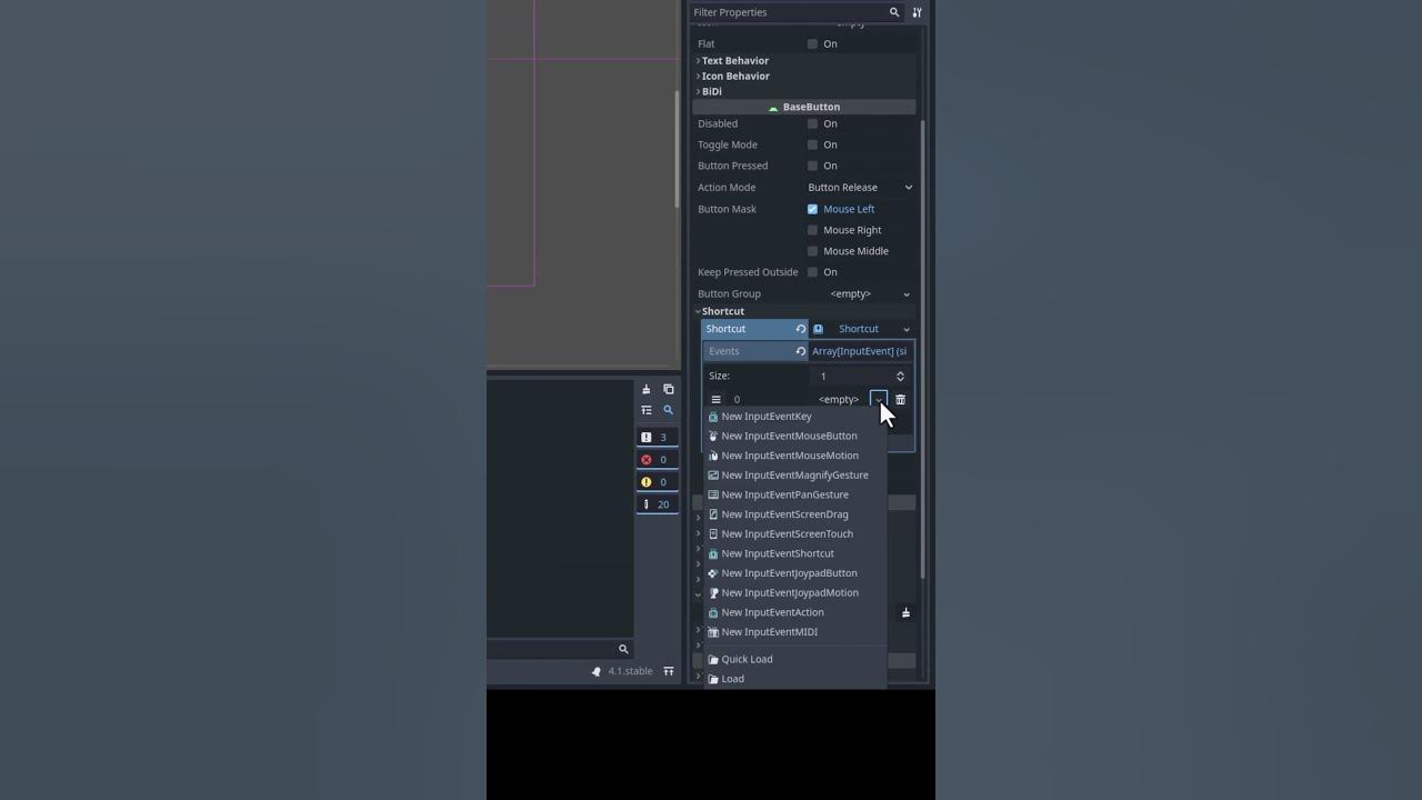 Godot 4 Create a Keyboard Shortcut To Press a Button #godot4 #shorts - YouTube