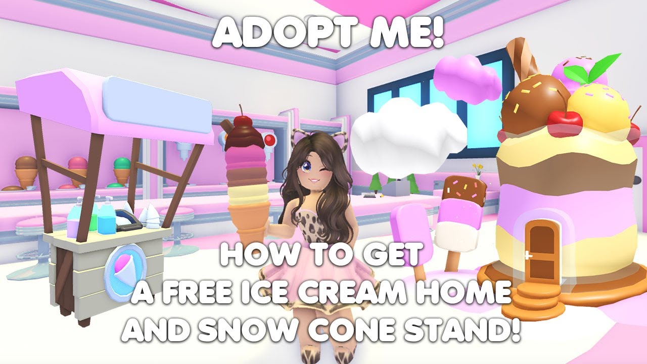 HOW to get an ICE CREAM HOUSE & ICE CONE STAND for FREE in Adopt me ...