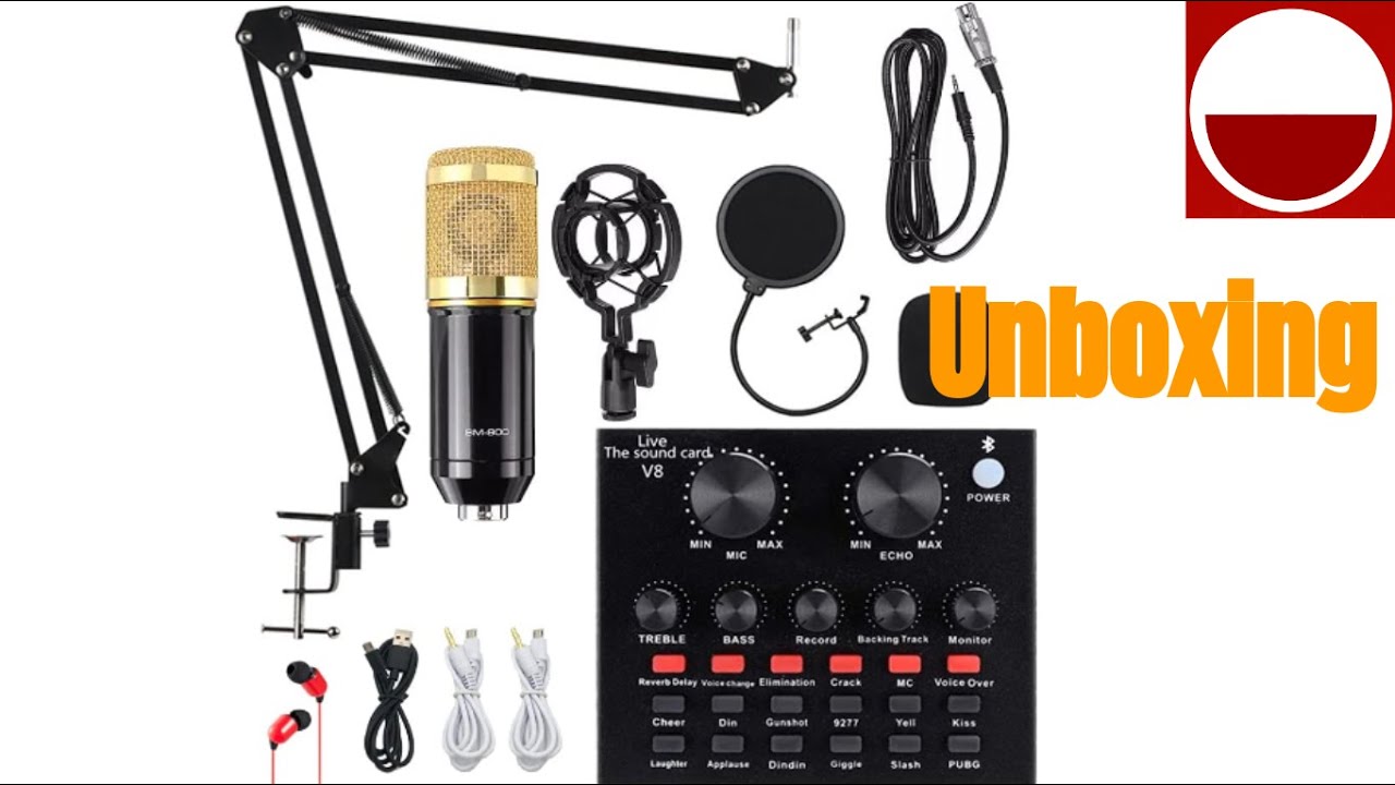 ALPOWL BM-800 Mic Kit with Live Sound Card Unboxing - YouTube