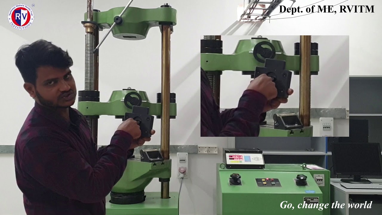 Shear test conducted on ductile material (MS rod) using UTM, RVITM by ...