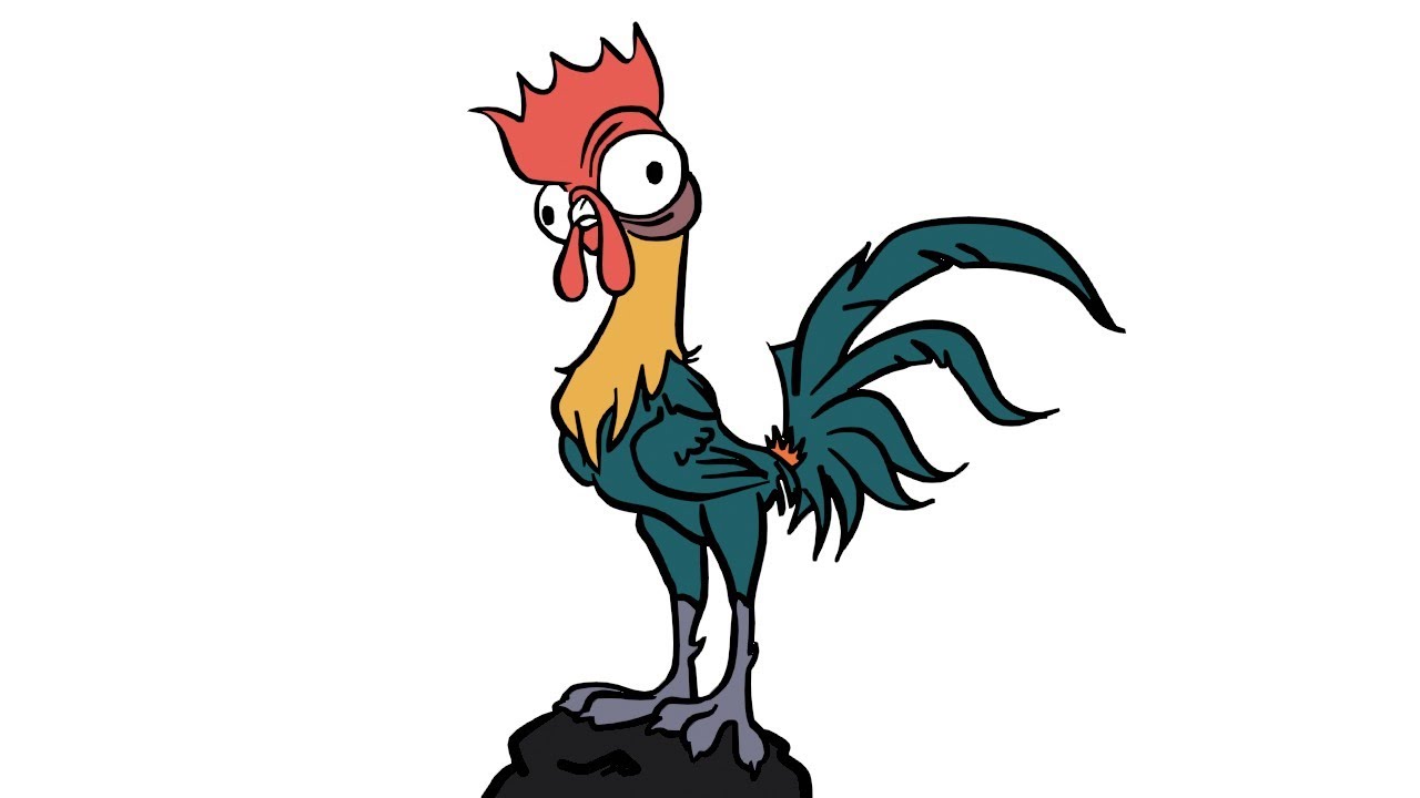 HeiHei the rooster | Moana drawing for kids | moana rooster | Draw And ...