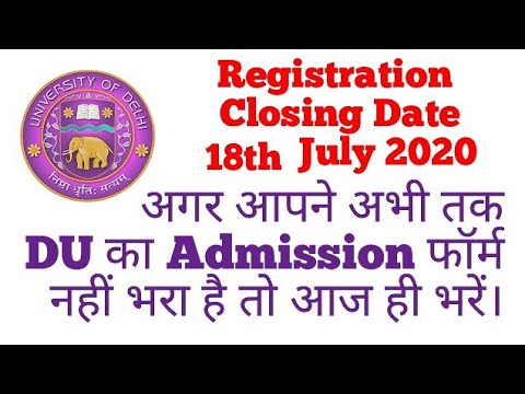 Registration form for Delhi University (DU) Admission 2020 | Last Date ...
