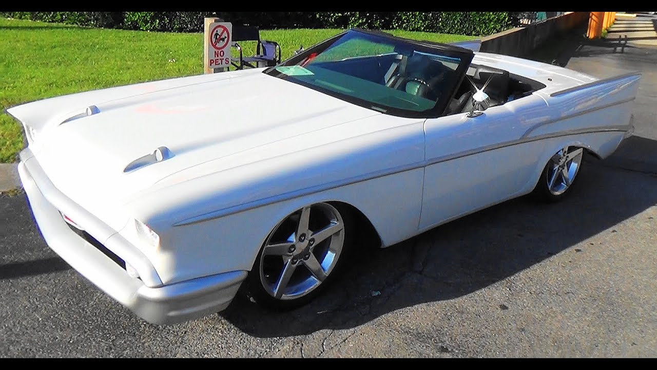57 Chevrolet Convertible Custom on C4 Corvette Platform - YouTube