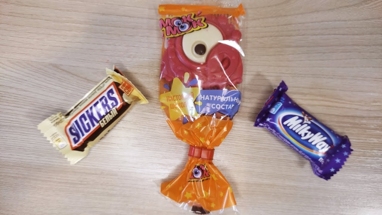 Satisfying relaxing video - Pink yummy chocolate, white snickers and ...