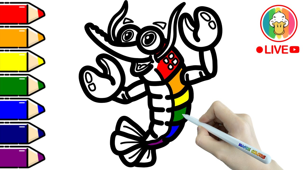 How to Draw and Color an Mantis Shrimp | Mantis Shrimp Drawing and ...