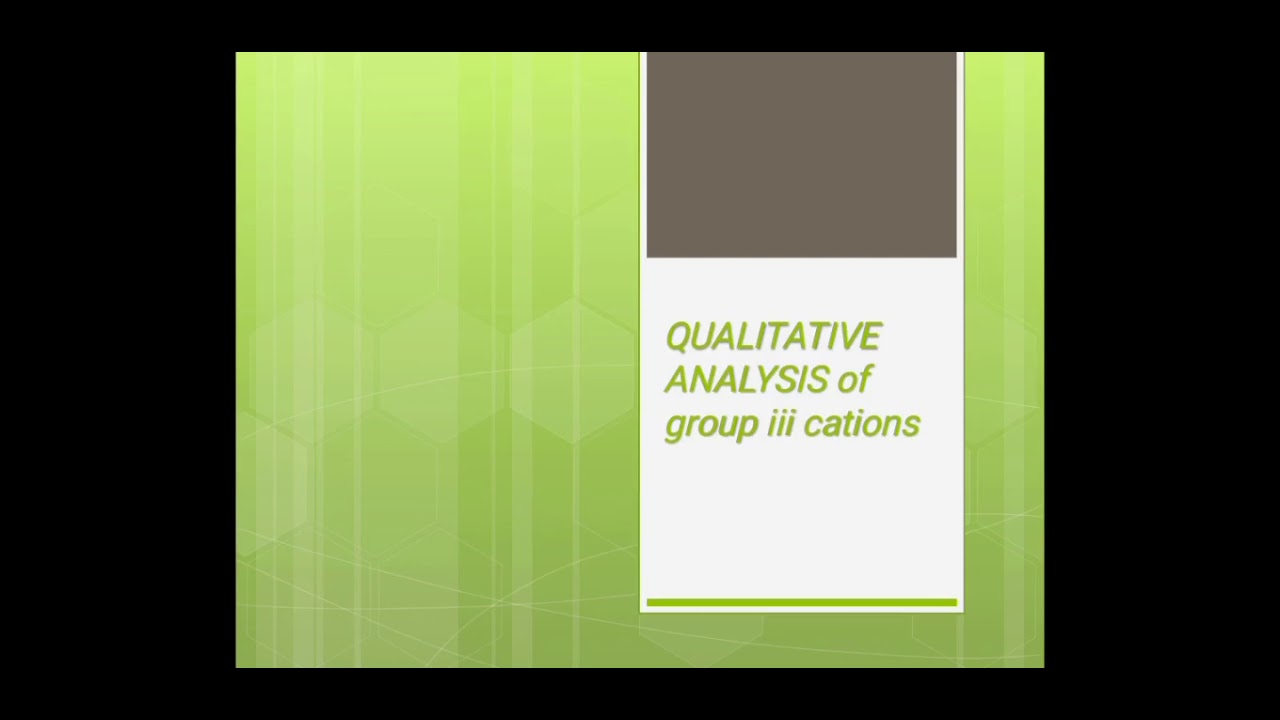 Qualitative analysis of group iii cations - YouTube