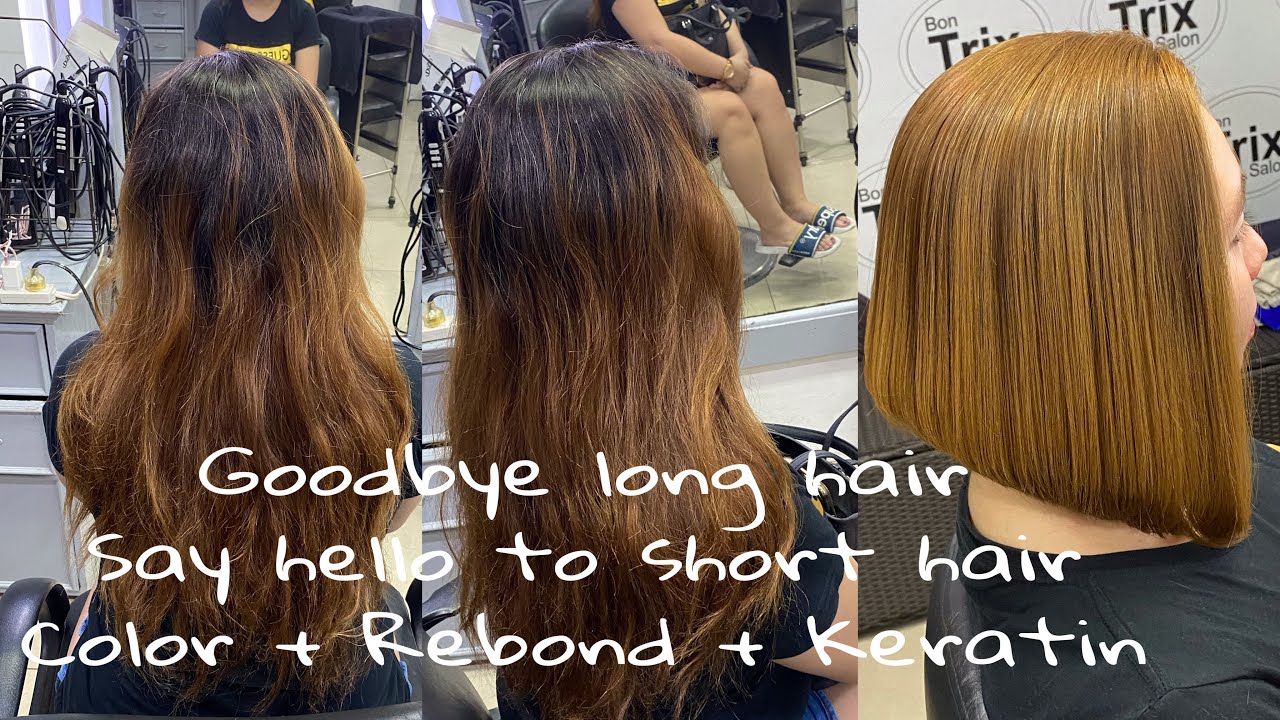 HOW TO DO COLOR REBOND WITH BRAZILLIAN + BOBCUT HAIRCUT - YouTube