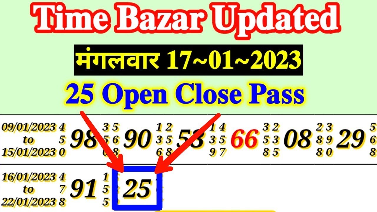 Time Bazar (17~01~2023), Time Bazar Jodi, Time Bazar Open, Time Bazar ...